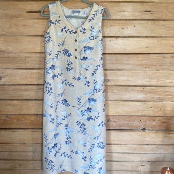 kelly stevens | Dresses | Kelly Stevens Vintage Linen Blend Maxi Dress ...